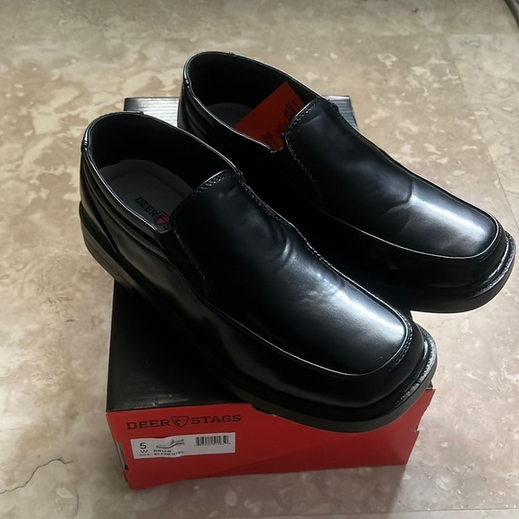 Deer Stags | Shoes | Hpnib Deer Stags Boys Black Slip On Dress Shoes ...